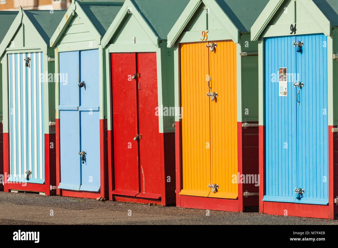 Beach huts on Brighton seafront, England Stock Photo - Alamy