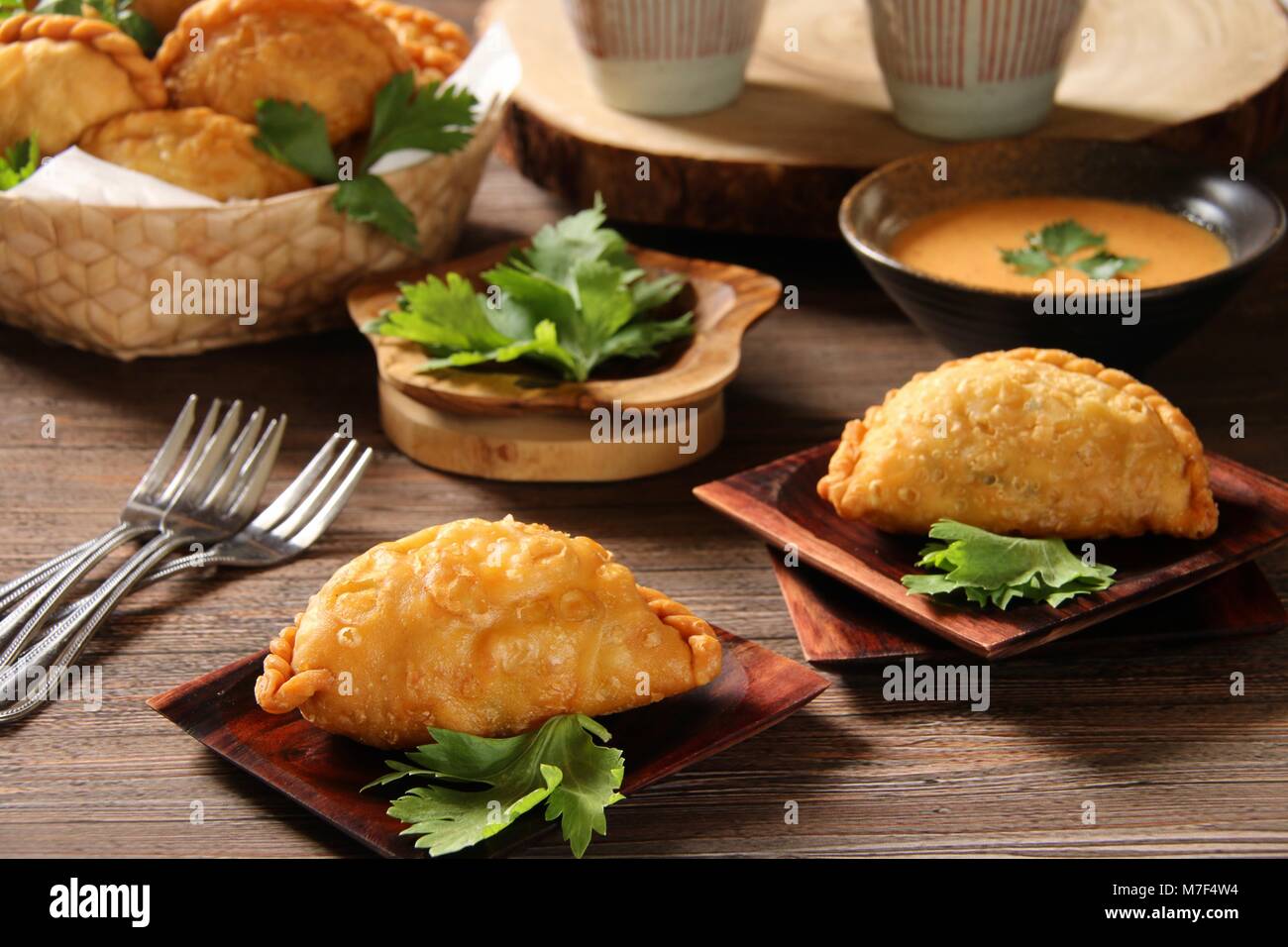 Fried Pastel Puff, the Peranakan Snack of Fried Pastry Puff with ...