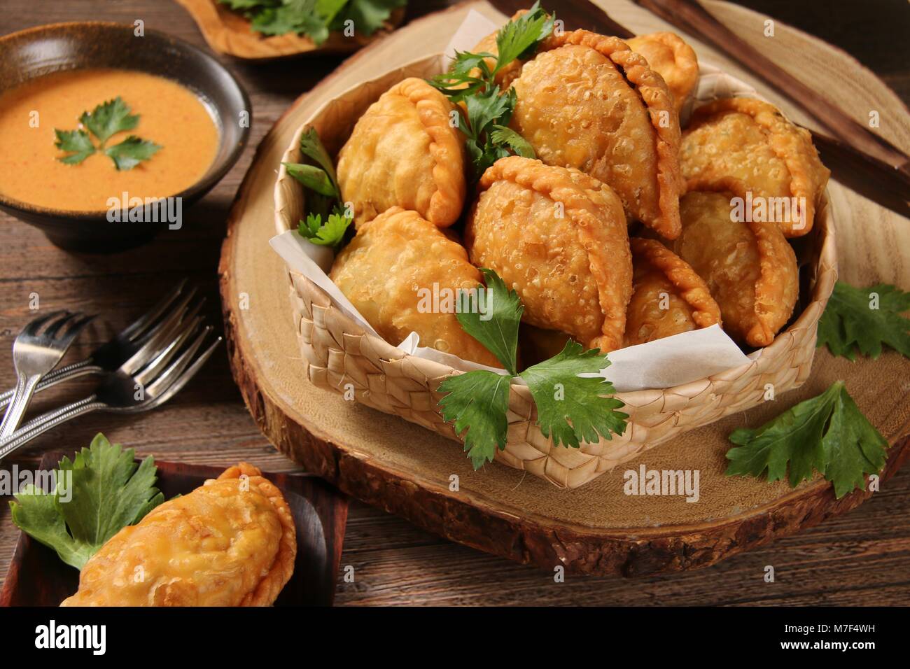 Fried Pastel Puff, the Peranakan Snack of Fried Pastry Puff with ...