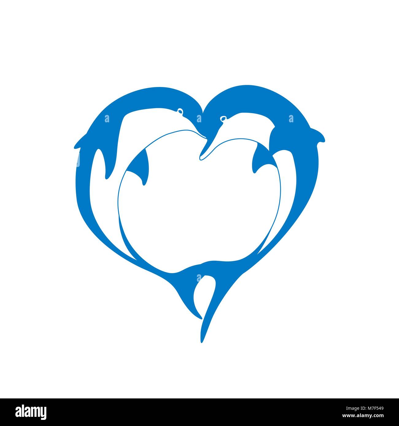 Dolphin Heart Silhouette