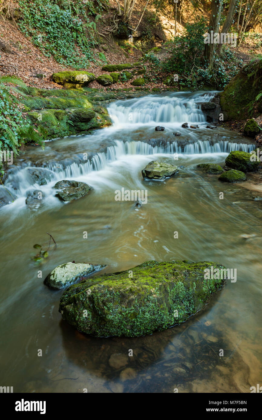 Waterfall in the West Sussex countryside, England Stock Photo - Alamy