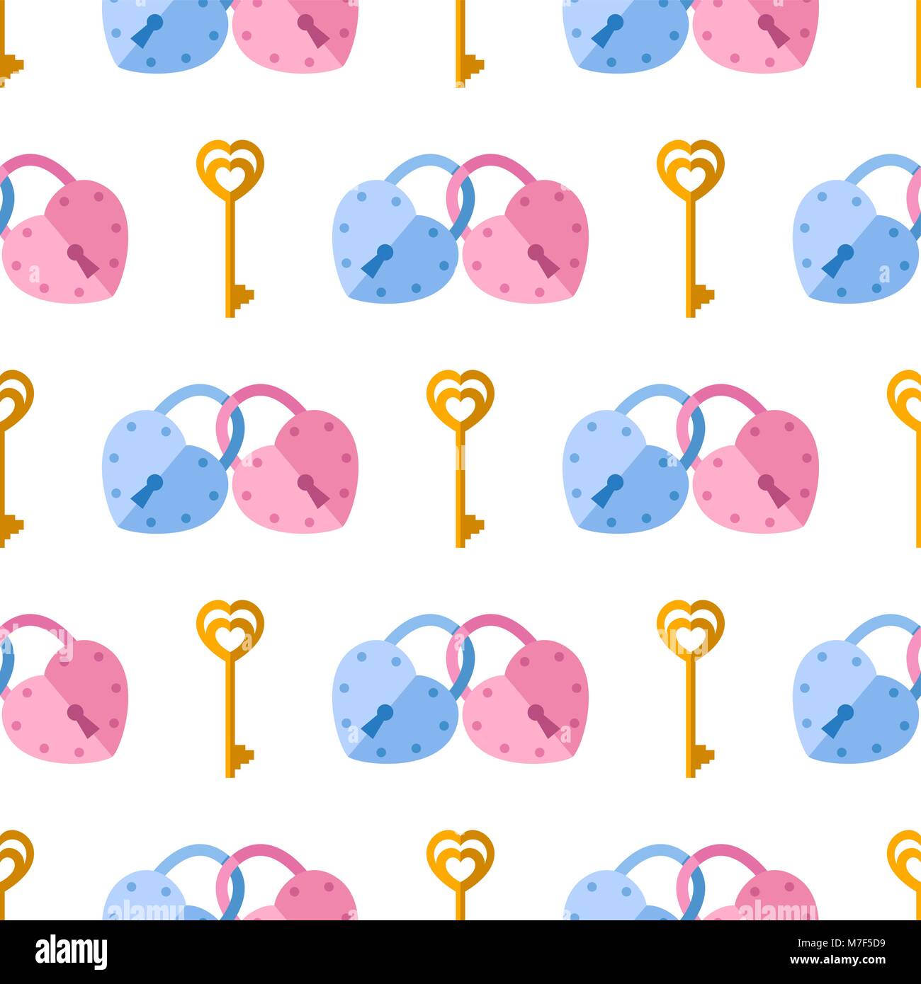 Vector seamless pattern from padlock couple, key with heart shape ...