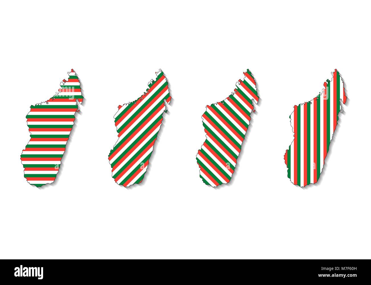 Vector set of Madagascar map from Madagascar flag Stock Vector Image ...
