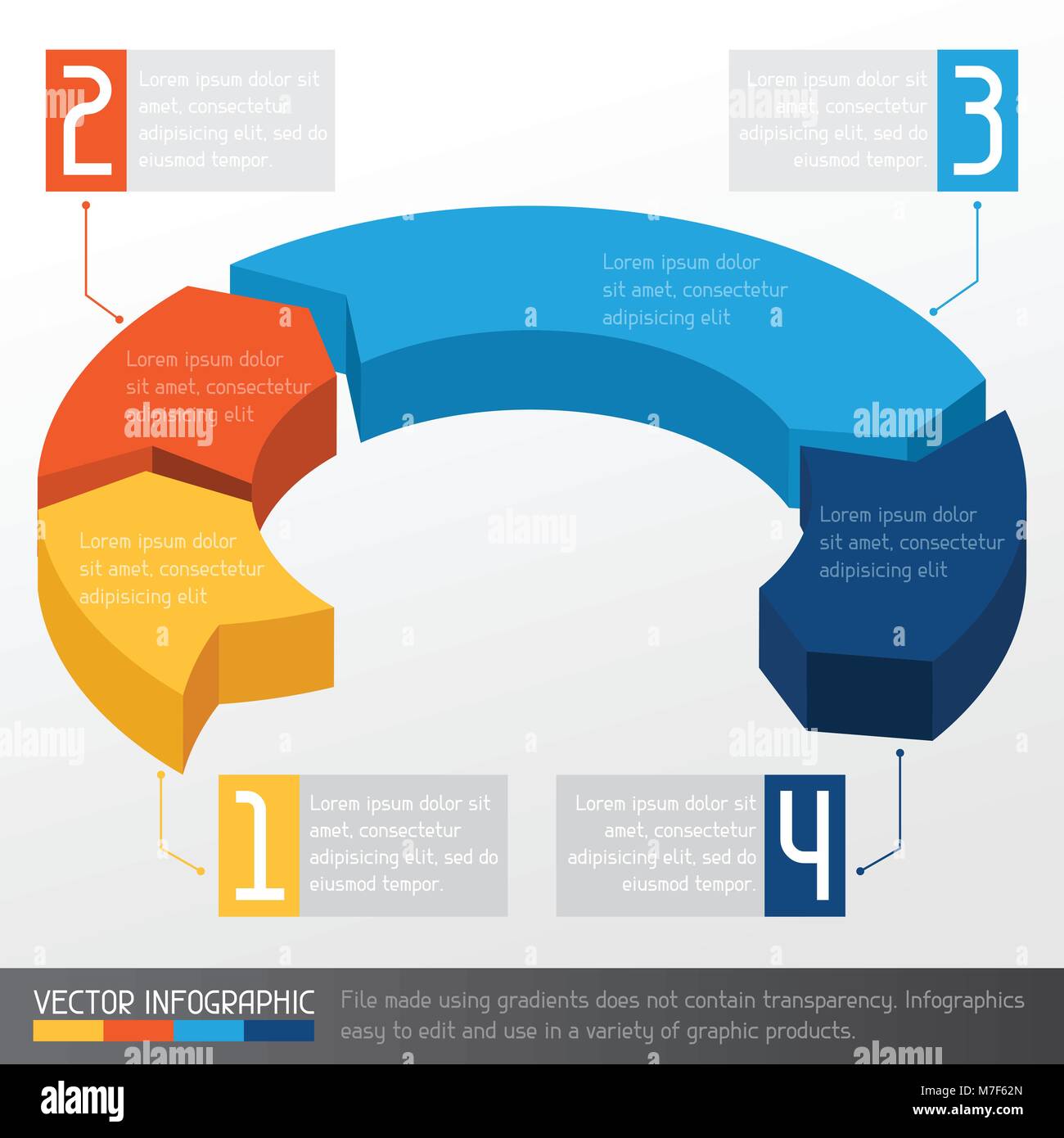 Template business infographic with arrow 3d design Stock Vector Image ...