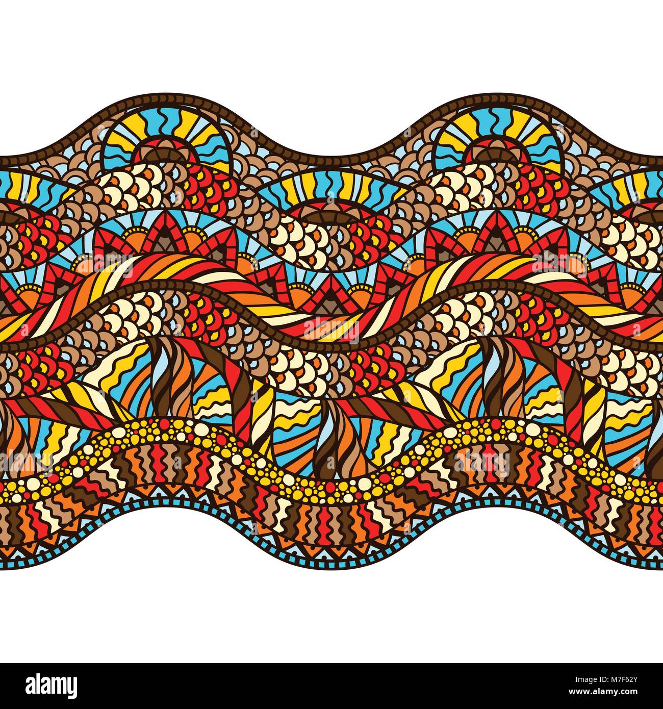 Ethnic Seamless Pattern With Hand Drawn Ornament Stock Vector Image