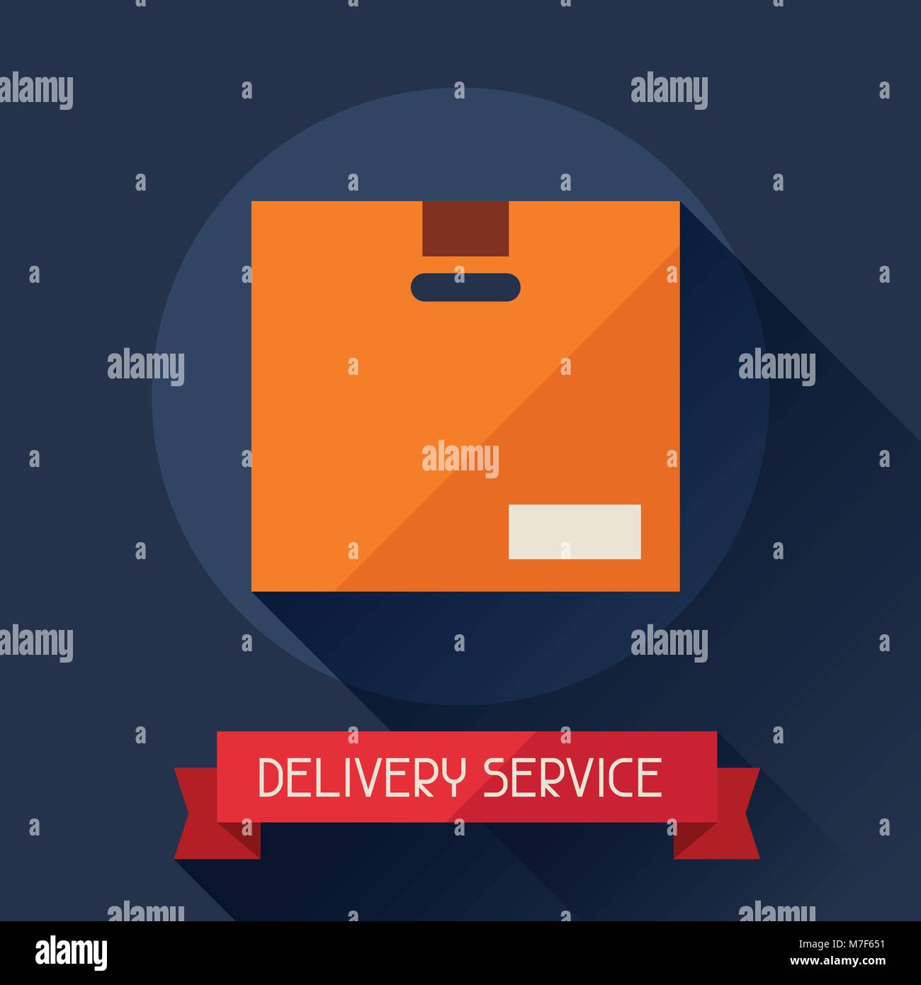 Delivery service icon on background in flat design style Stock Vector ...