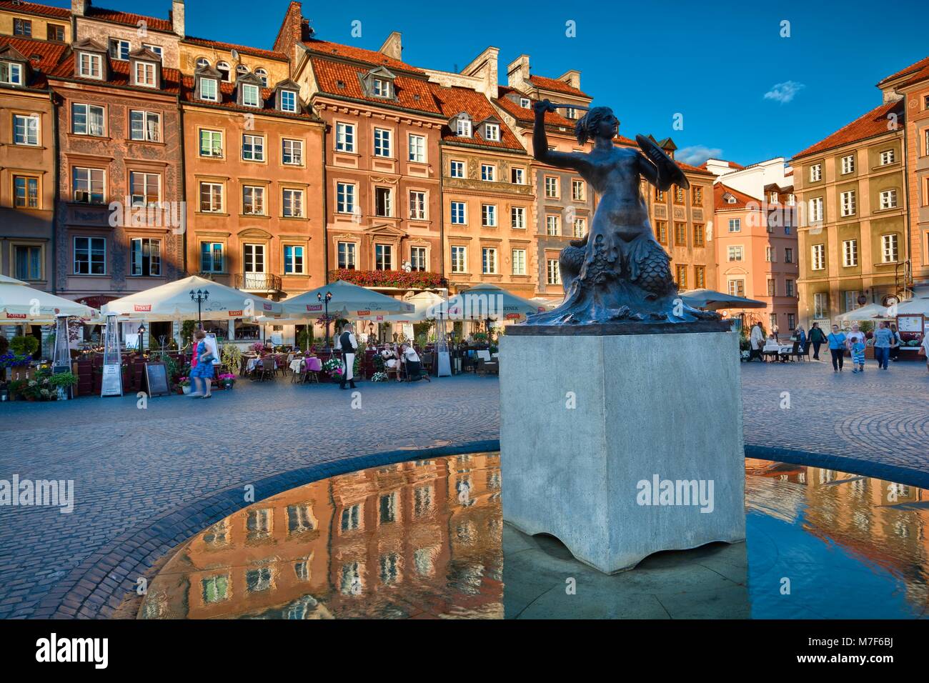 WARSAW, POLAND - AUGUST 24: Statue of Mermaid (Syrenka - symbol of ...