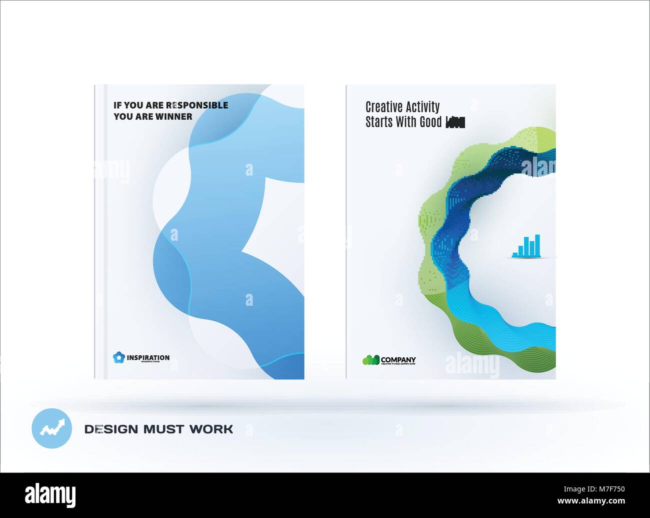 Set of design brochure, abstract annual report, horizontal cover layout ...