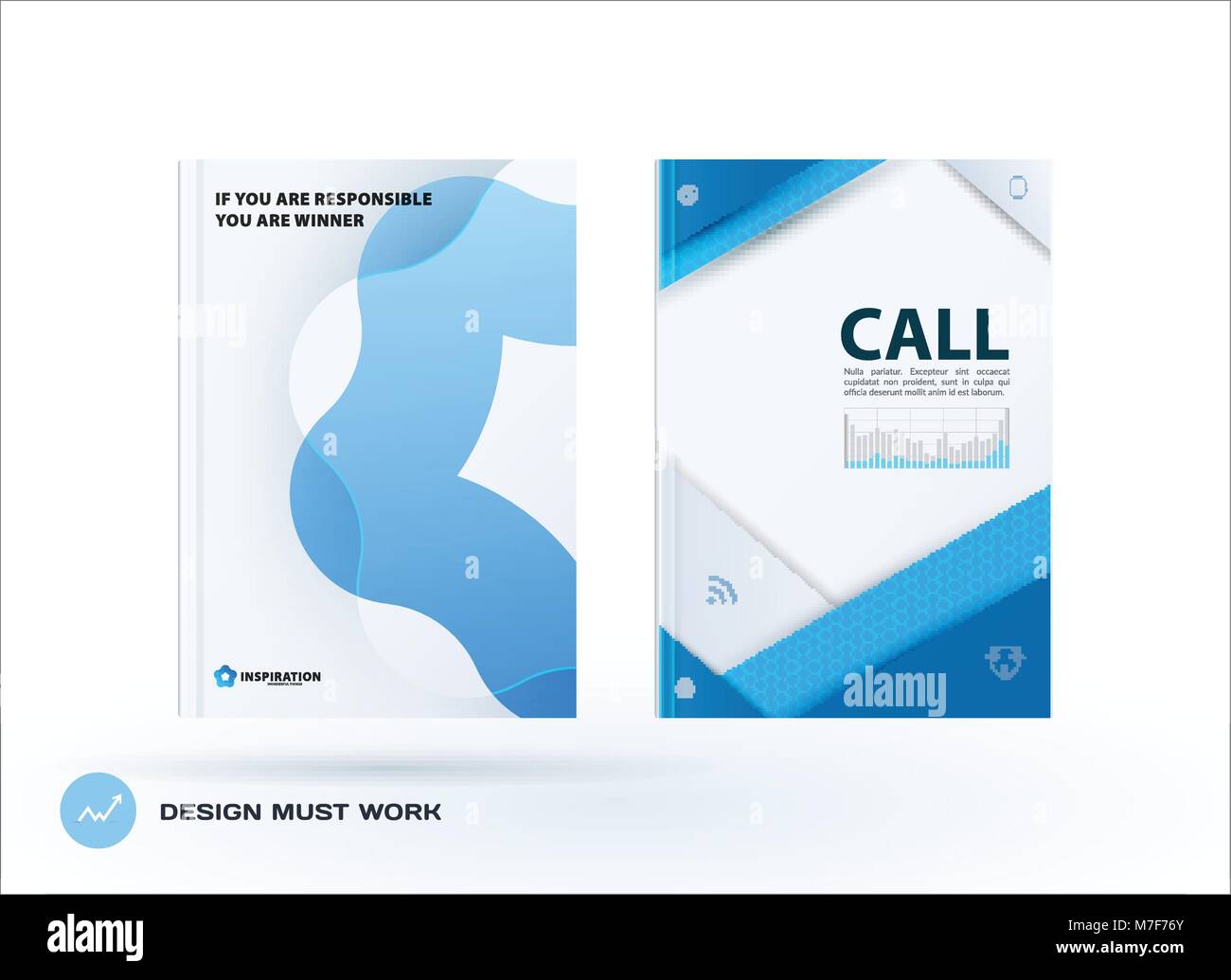 Set of design brochure, abstract annual report, horizontal cover layout ...