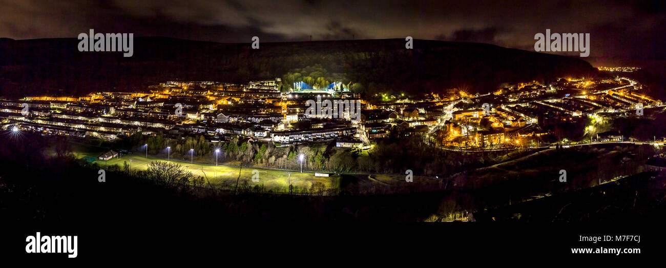 Best night panorama south wales Stock Photo - Alamy