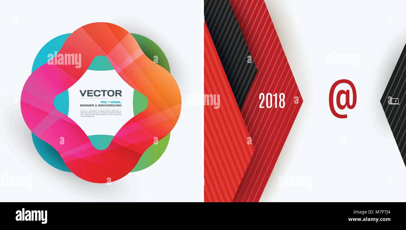 Set of modern design abstract templates. Creative business background ...