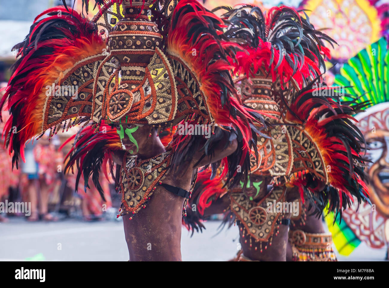 Participants in the Dinagyang Festival in Iloilo Philippines Stock ...