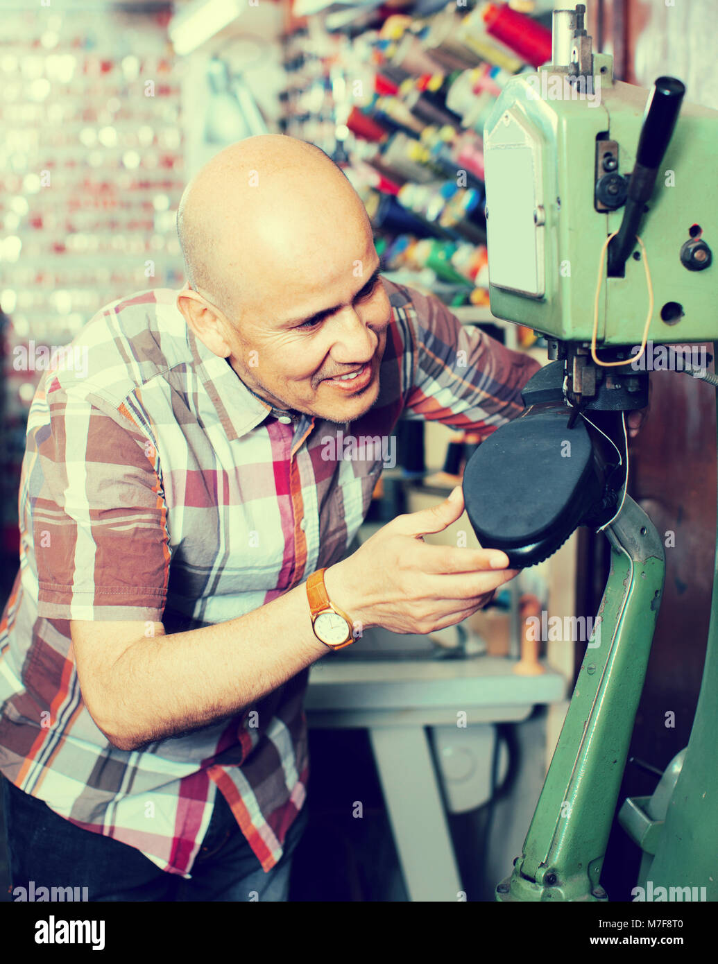 Machine stitching boots hi-res stock photography and images - Alamy
