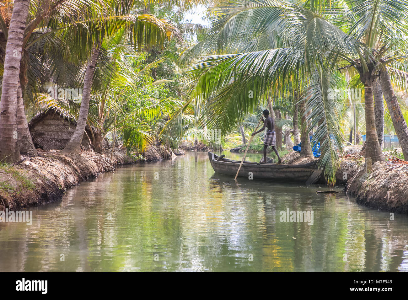 backwater tour of kollam and munroe island Stock Photo - Alamy