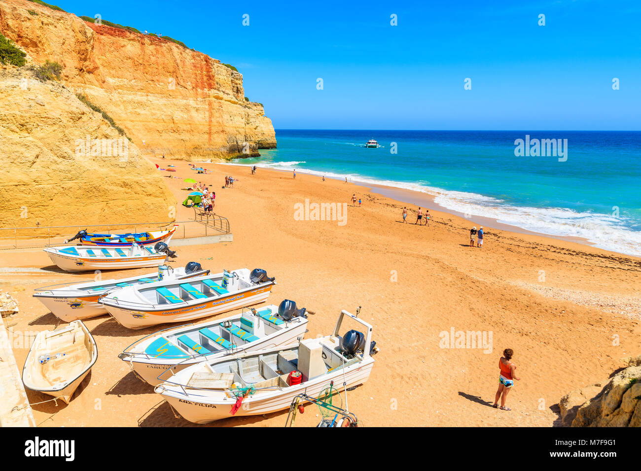 BENAGIL BEACH, PORTUGAL - MAY 11, 2015: View of Benagil beach with ...