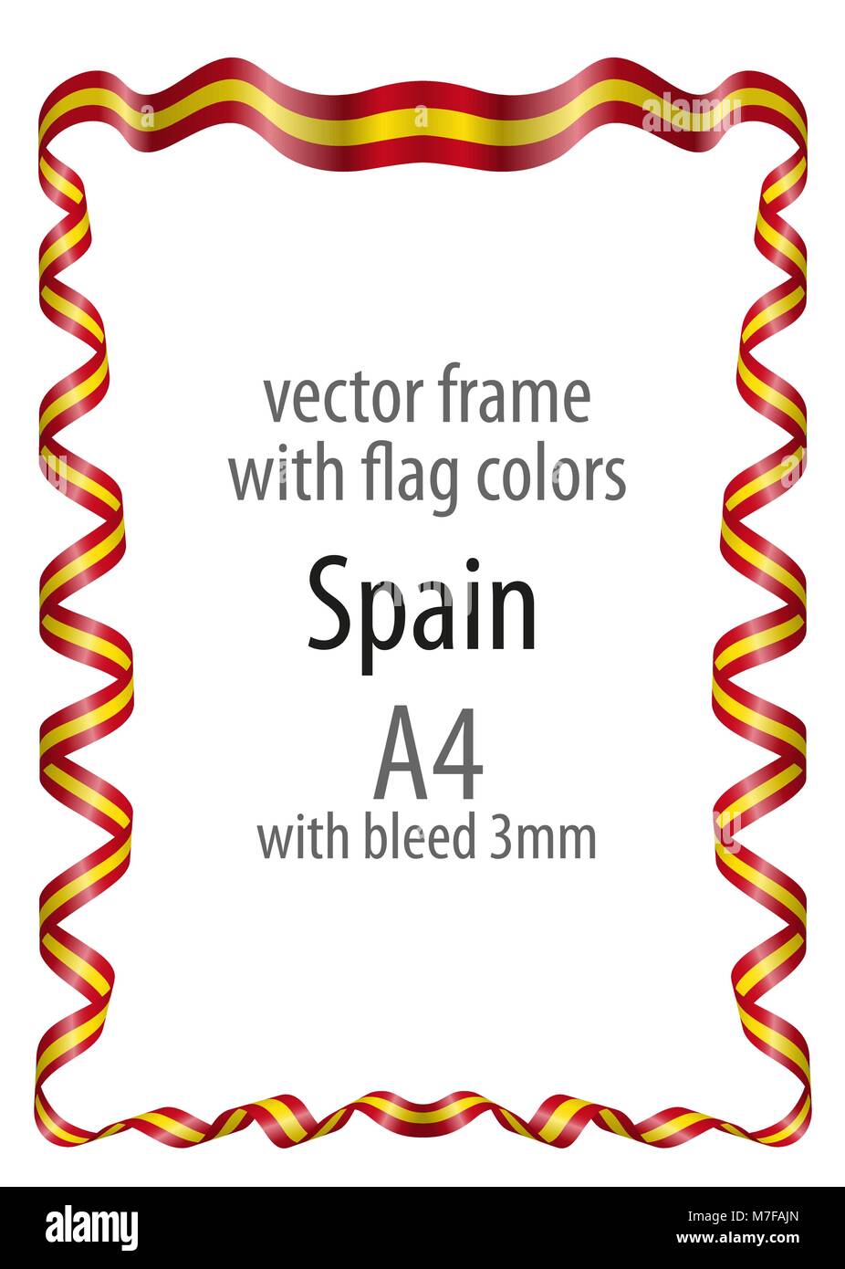 Frame and border with the coat of arms and ribbon with the colors of ...