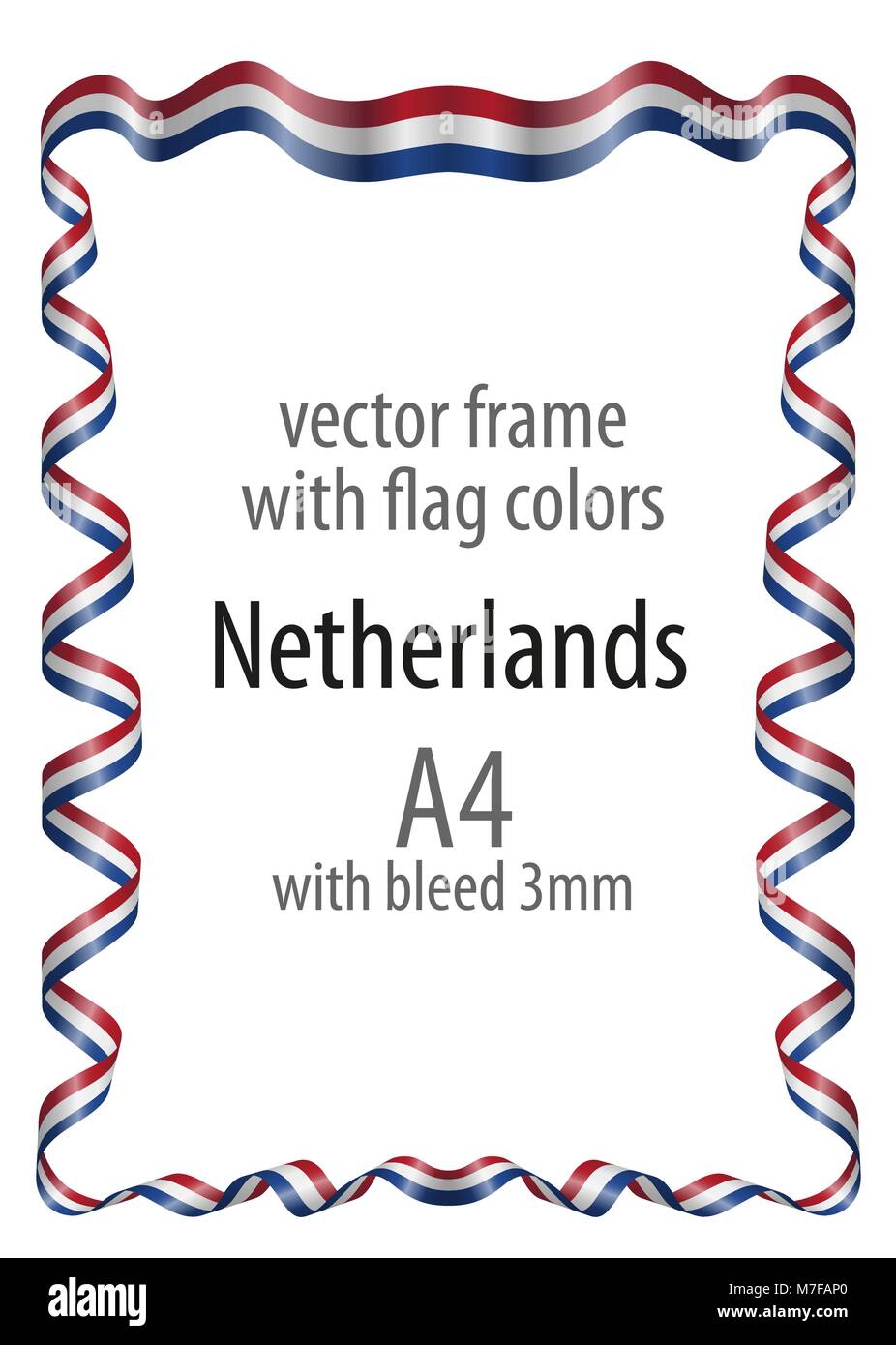 Frame and border with the coat of arms and ribbon with the colors of ...