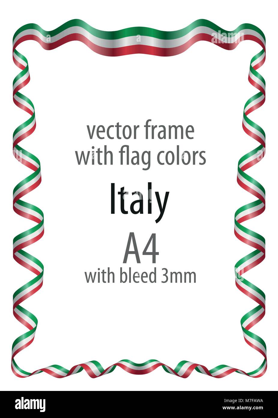 Frame and border with the coat of arms and ribbon with the colors of ...