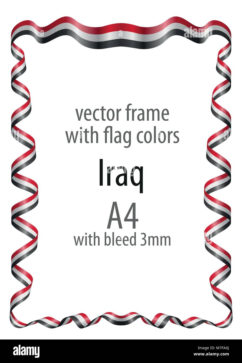Frame and border with the coat of arms and ribbon with the colors of ...