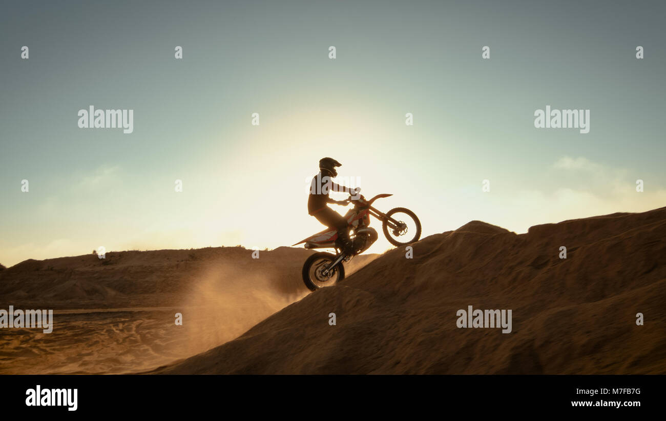 Side View Footage of the Professional Motocross Motorcycle Rider ...