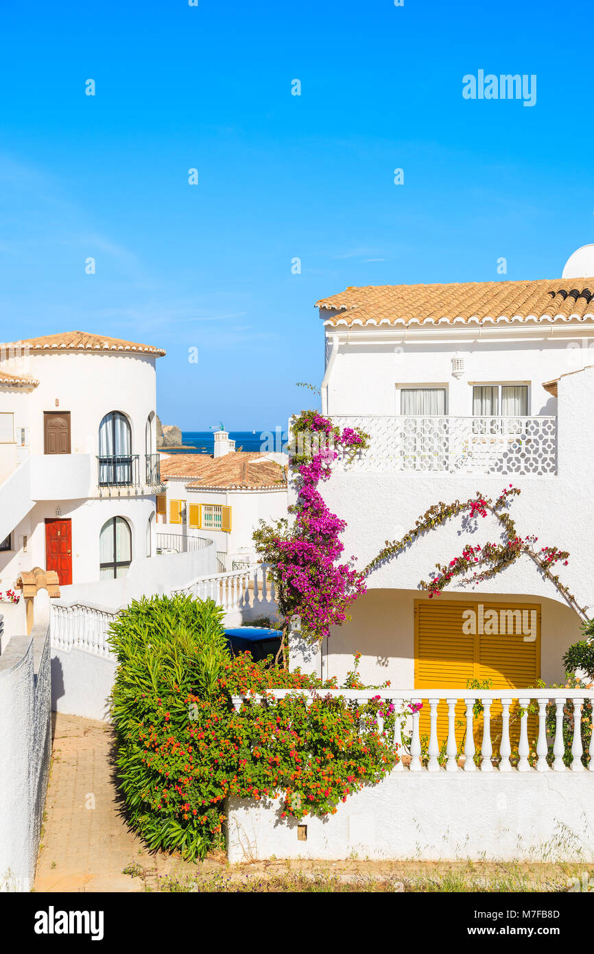 Holiday houses in Luz town on coast of Portugal, Algarve region Stock ...