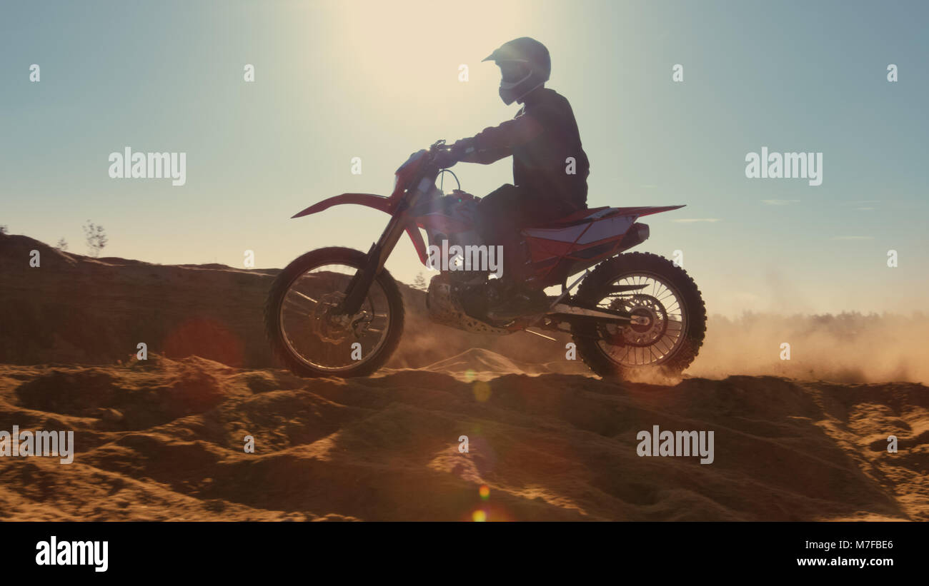 Side View Footage of the Professional Motocross Motorcycle Rider ...