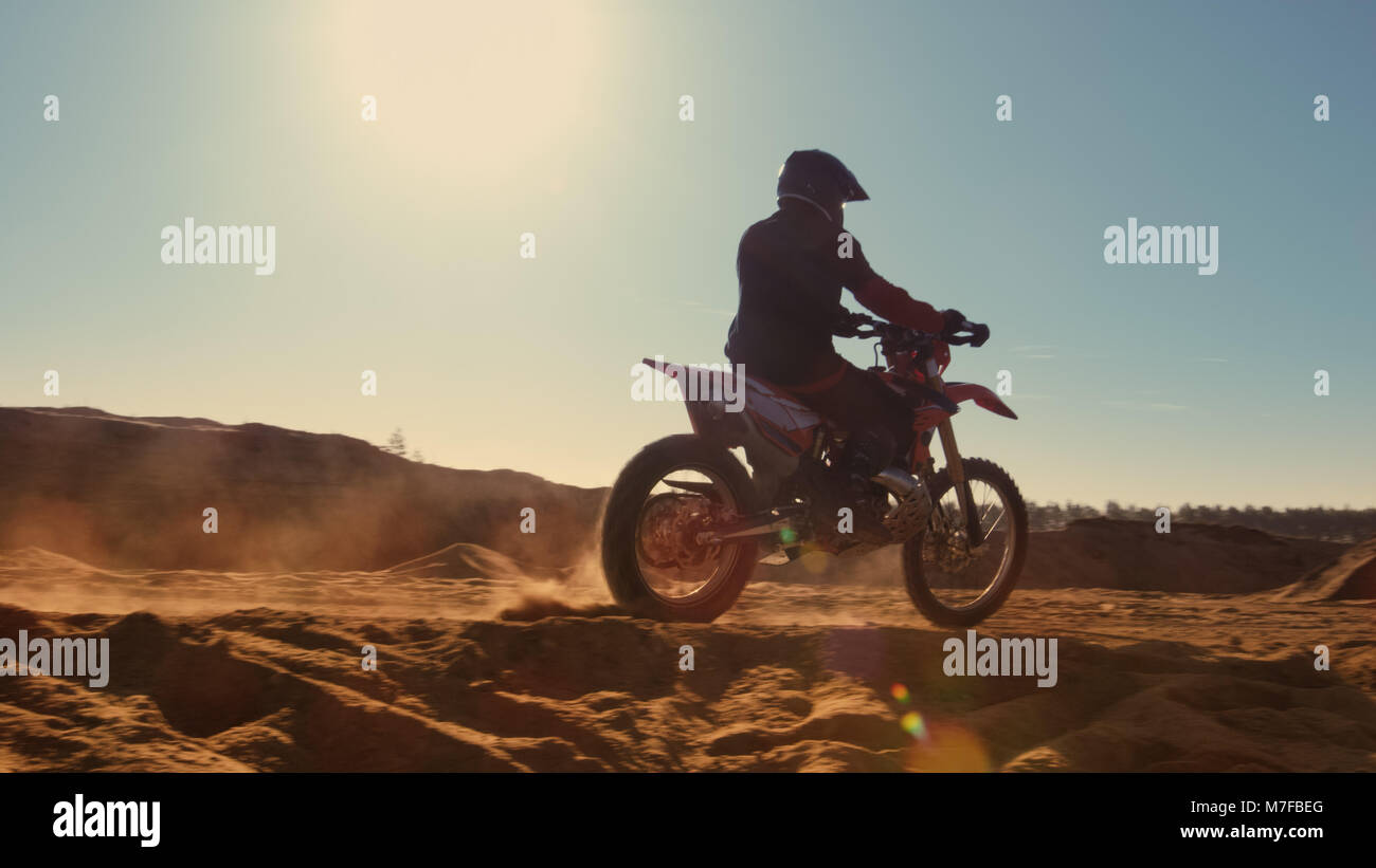 Side View Footage of the Professional Motocross Motorcycle Rider ...