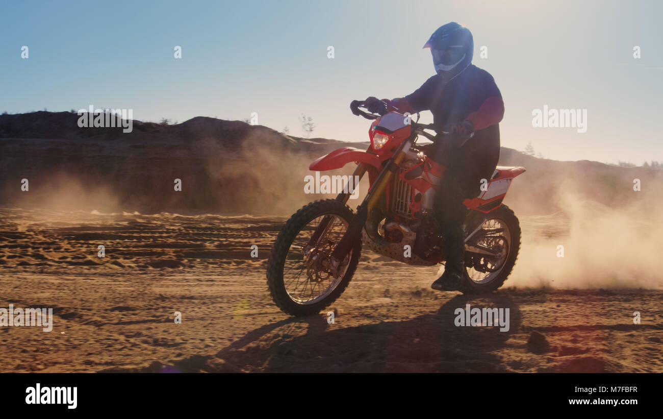 Side View Footage of the Professional Motocross Motorcycle Rider ...