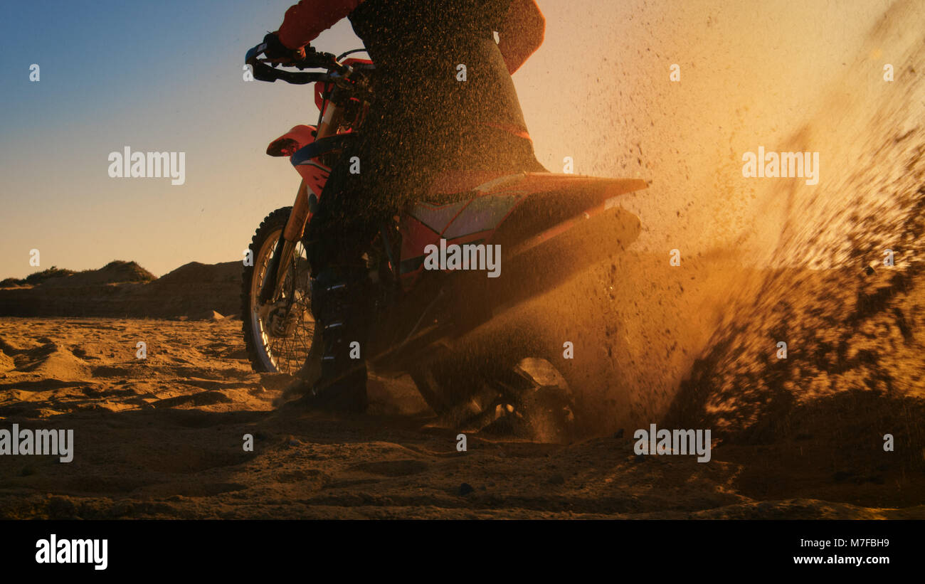 Back View Footage of the Professional Rider on the FMX Dirt Bike ...