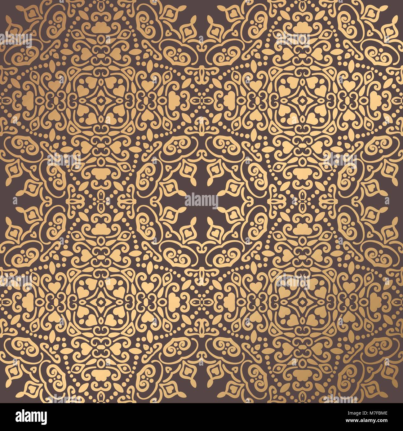 Golden Arabesque Pattern Stock Vector Image & Art - Alamy