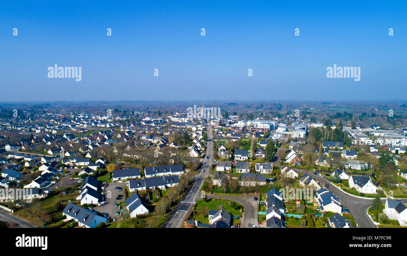Aerial photo of Sautron in Loire Atlantique, France Stock Photo - Alamy