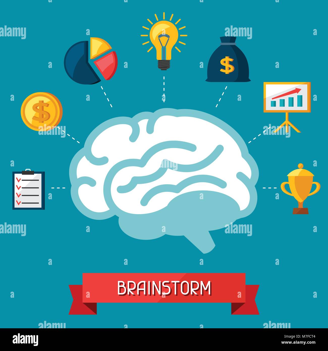 Brainstorm business and finance concept flat illustration Stock Vector ...