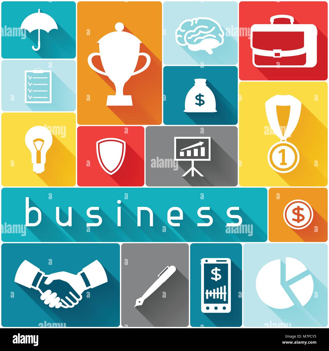 Business and finance concept from flat icons in shape Stock Vector ...