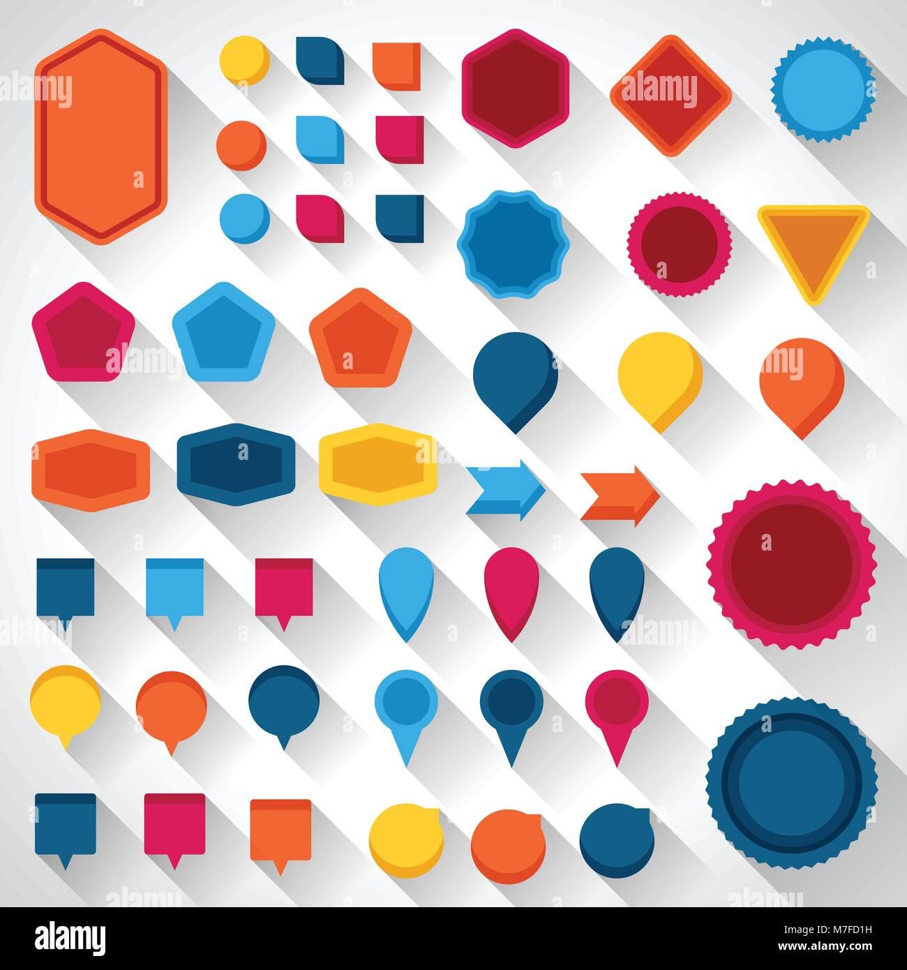Set of flat design elements markers and tags Stock Vector Image & Art ...