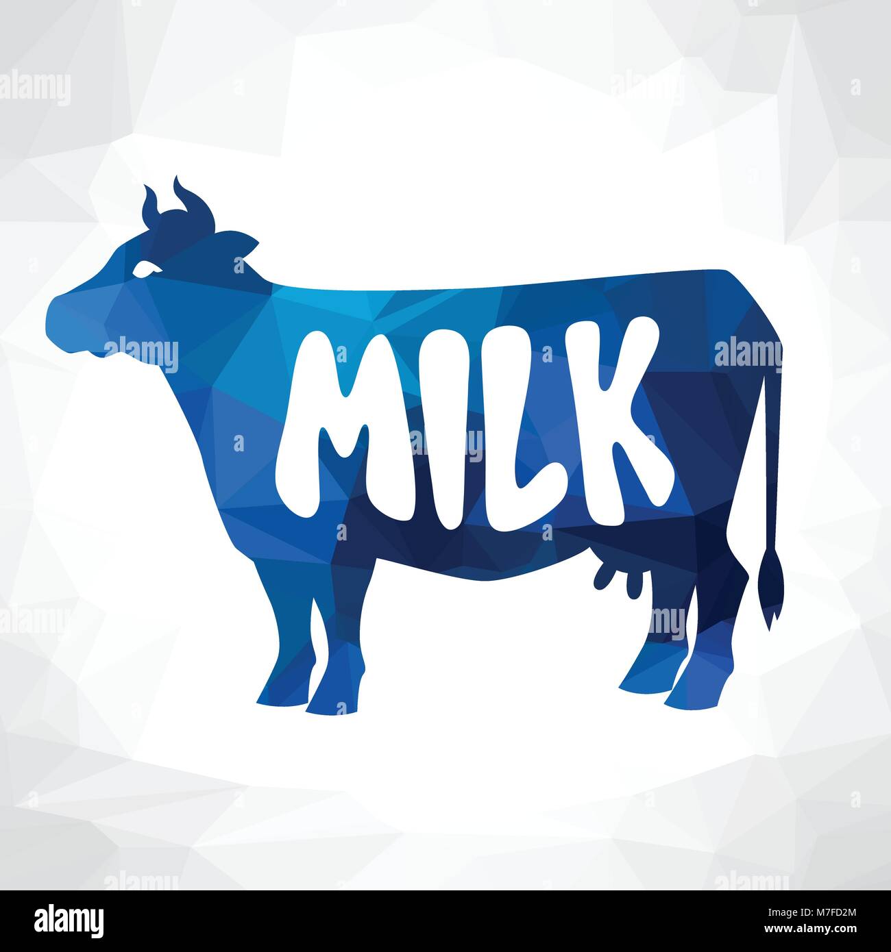 Cow and milk emblem design on polygon background Stock Vector Image ...