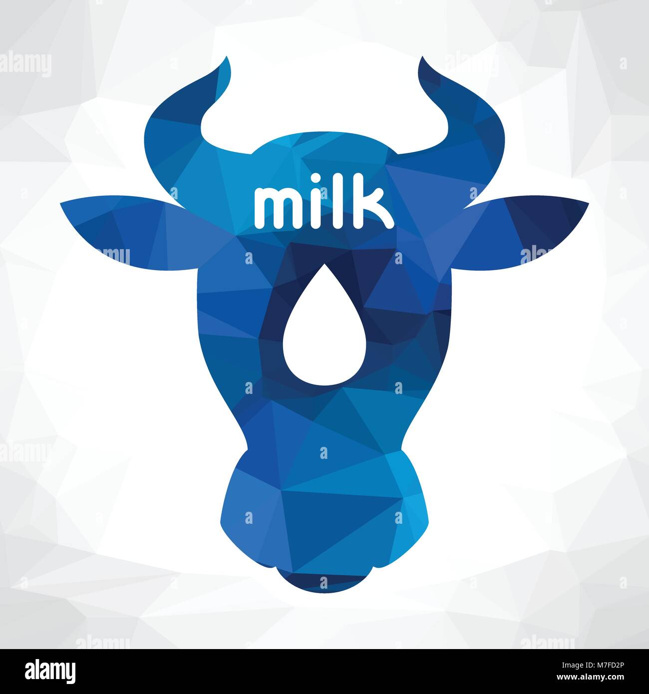 Cow head and milk emblem design on polygon background Stock Vector ...