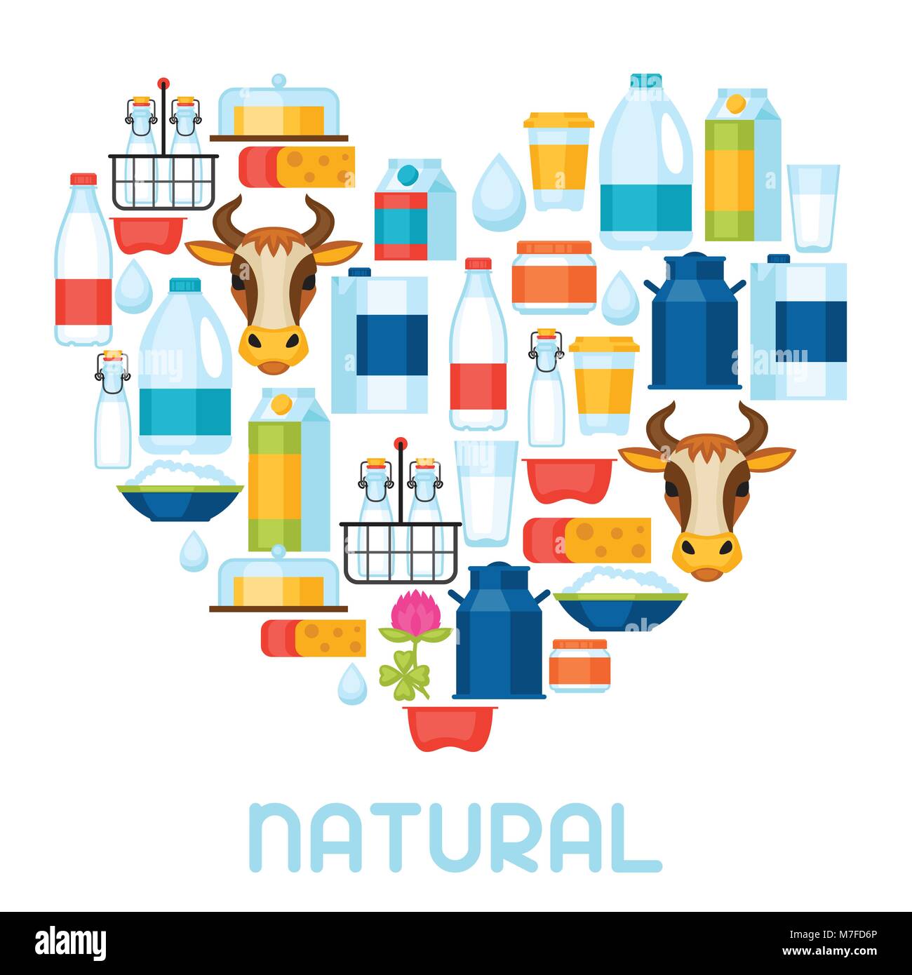 Milk background with dairy products and objects Stock Vector Image ...