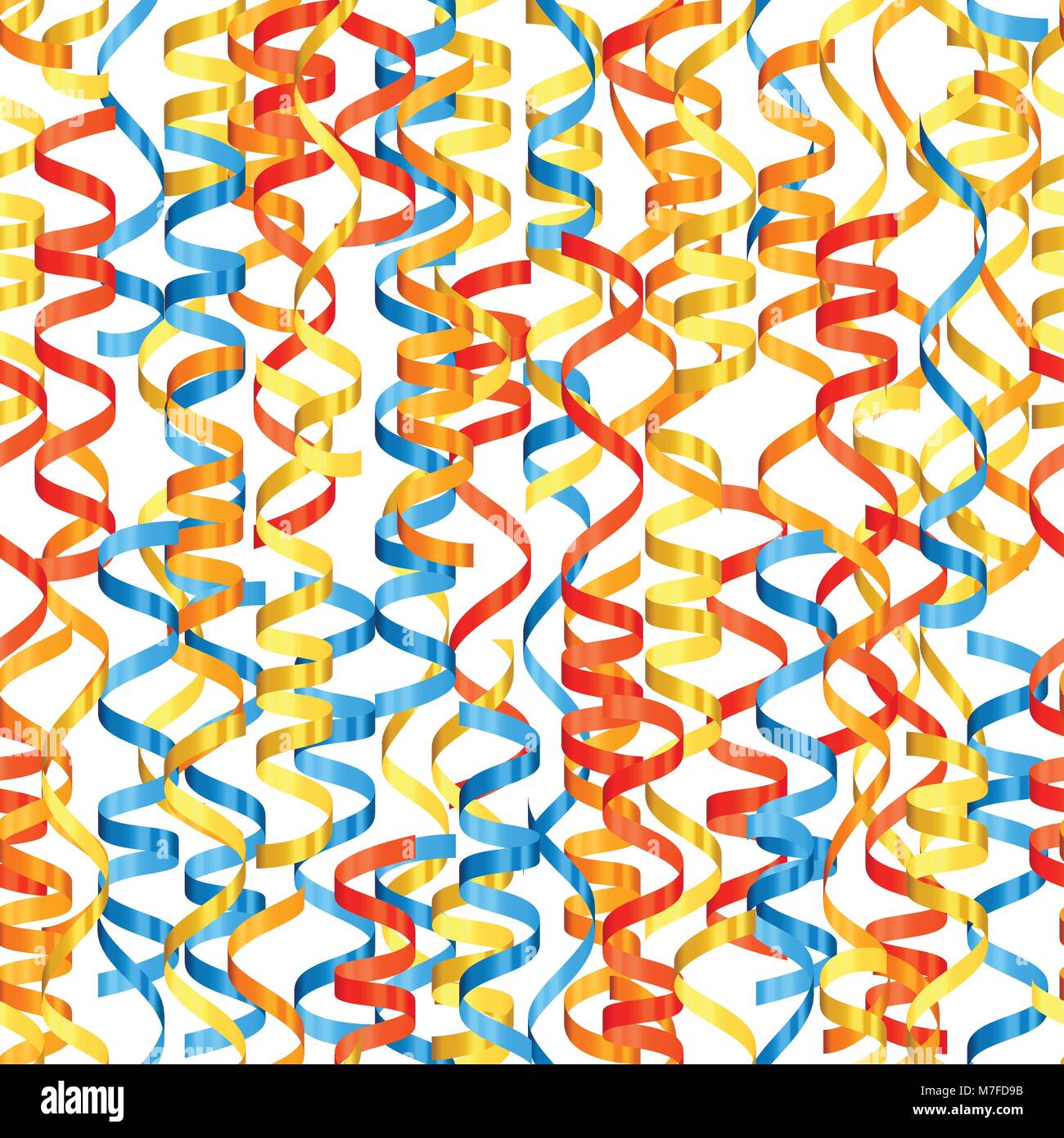 Celebration carnival seamless pattern with colored streamers Stock ...