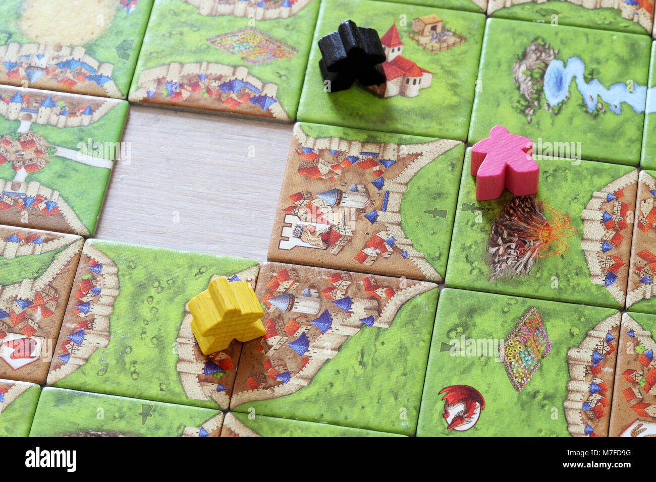The popular modern board game Carcassonne Stock Photo - Alamy