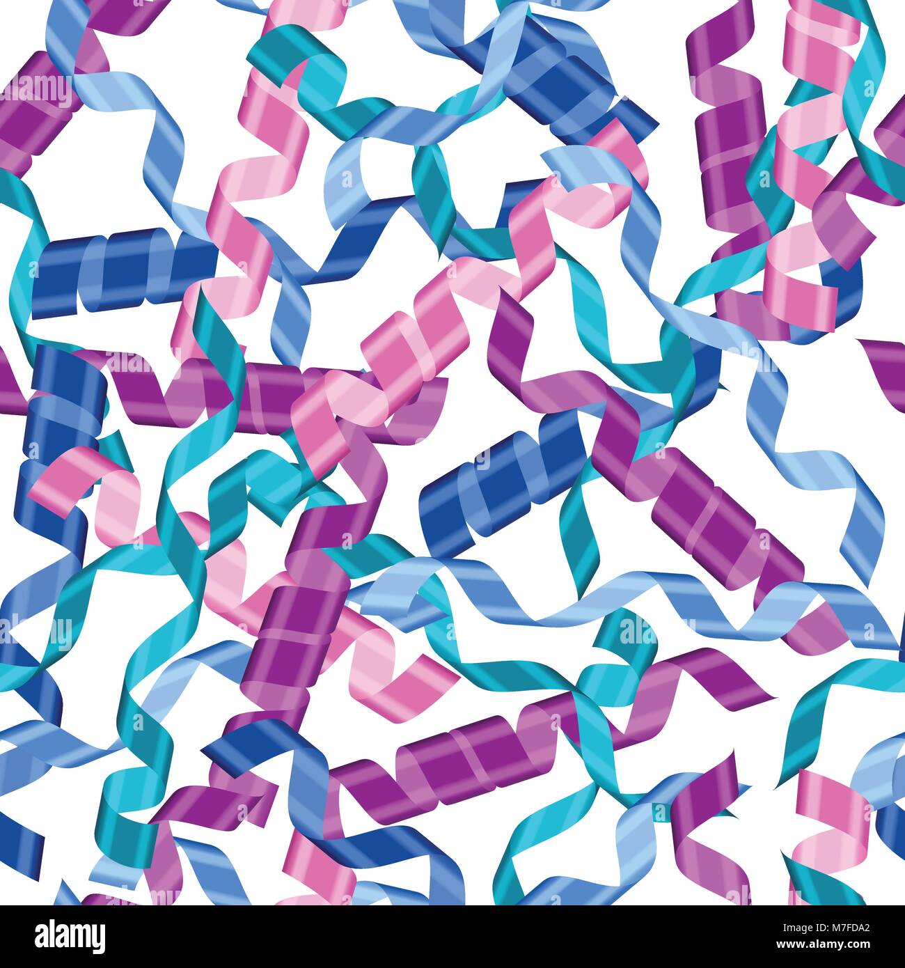 Celebration carnival seamless pattern with colored streamers Stock ...