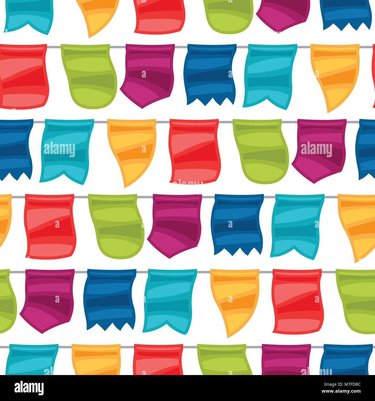 Celebration holiday seamless pattern with garland of flags Stock Vector ...
