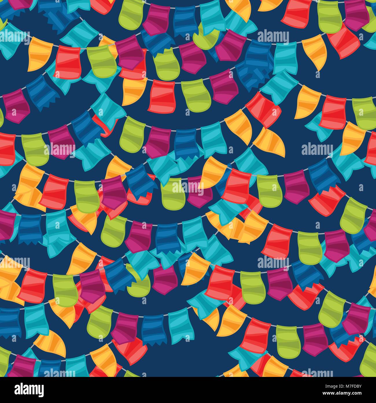 Celebration holiday seamless pattern with garland of flags Stock Vector ...