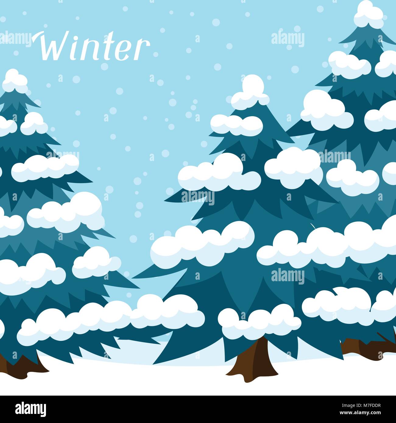 Winter background design with abstract stylized trees Stock Vector ...