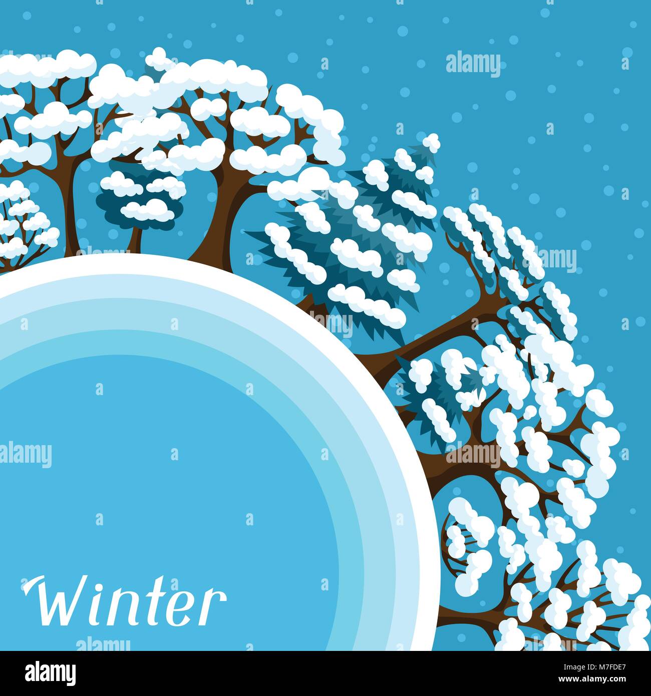 Winter background design with abstract stylized trees Stock Vector ...