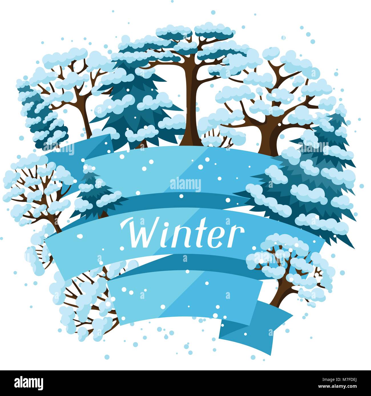 Winter background design with abstract stylized trees Stock Vector ...
