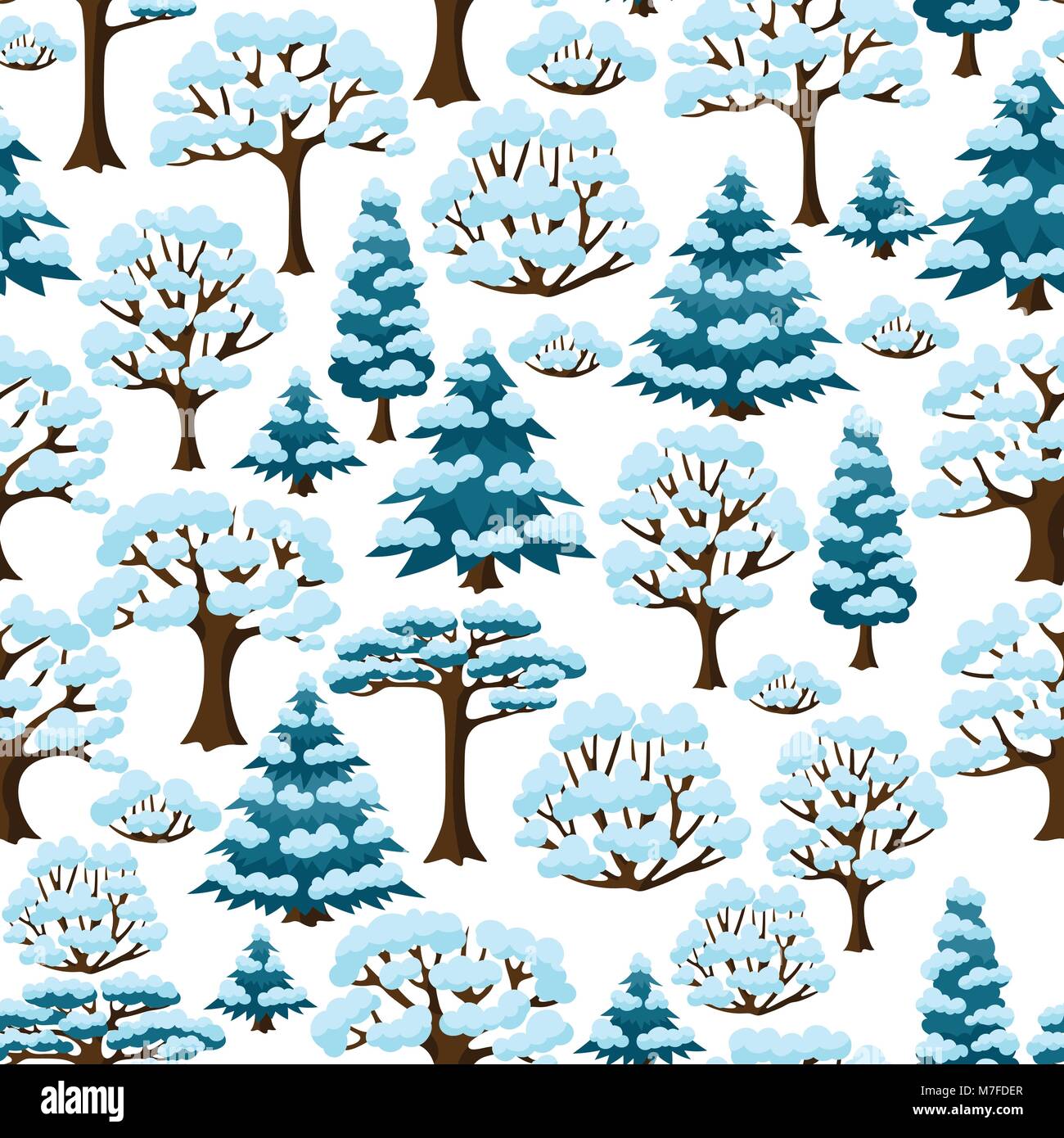 Winter seamless pattern with abstract stylized trees Stock Vector Image ...