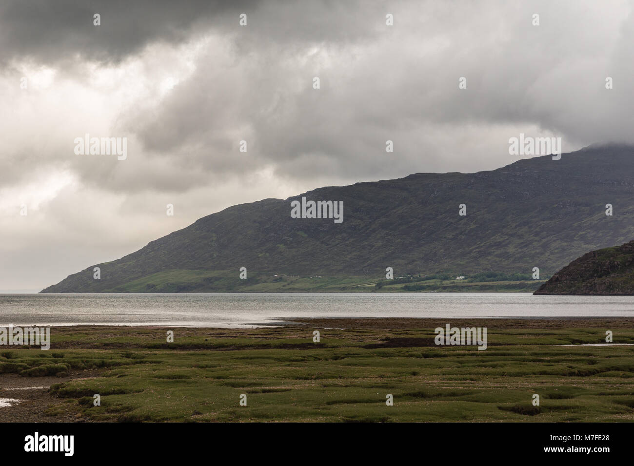 Dundonnell, Scotland - June 8, 2012: Marsh land and Little Loch Broom ...