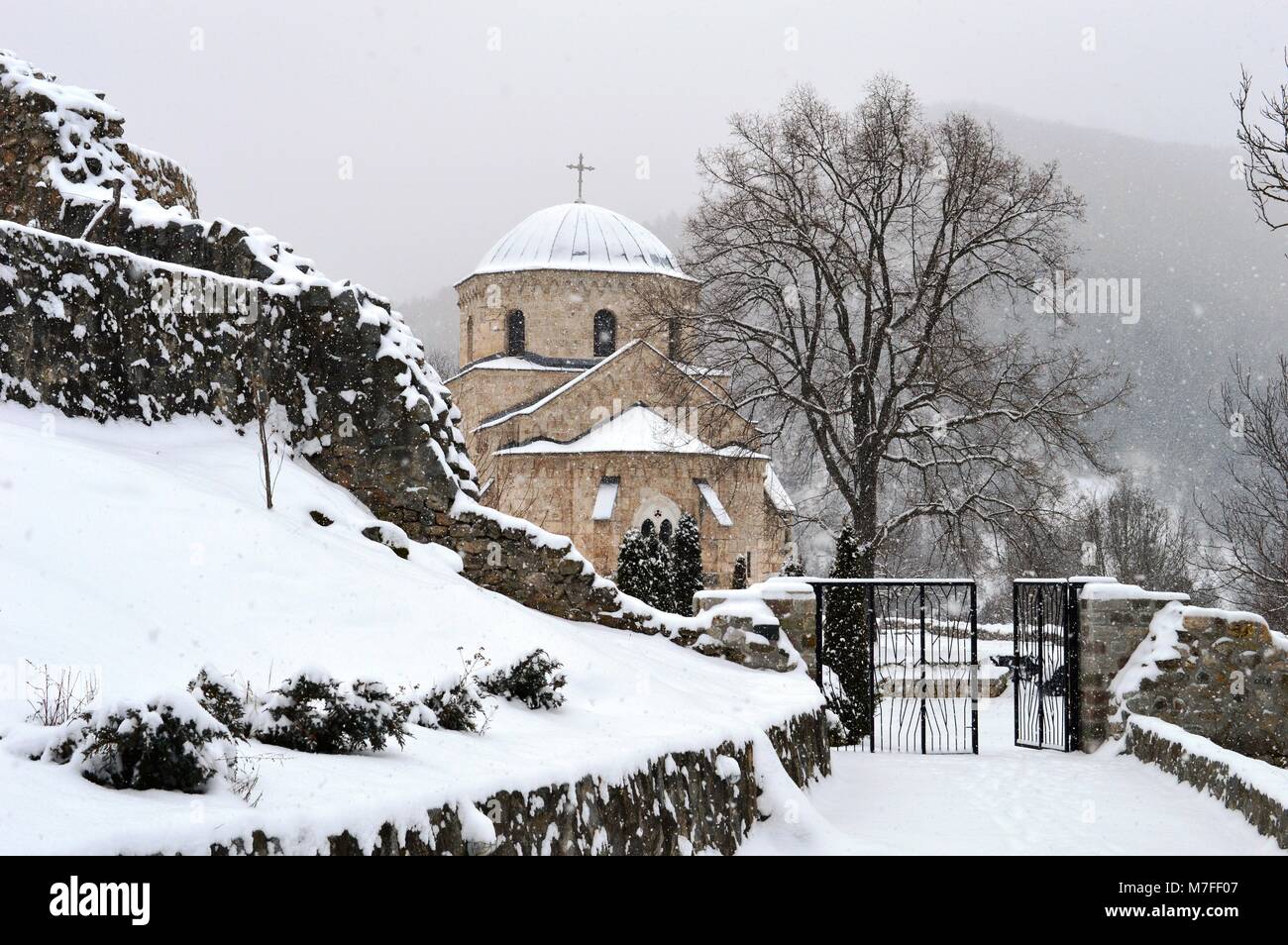 monastery in snow Stock Photo - Alamy