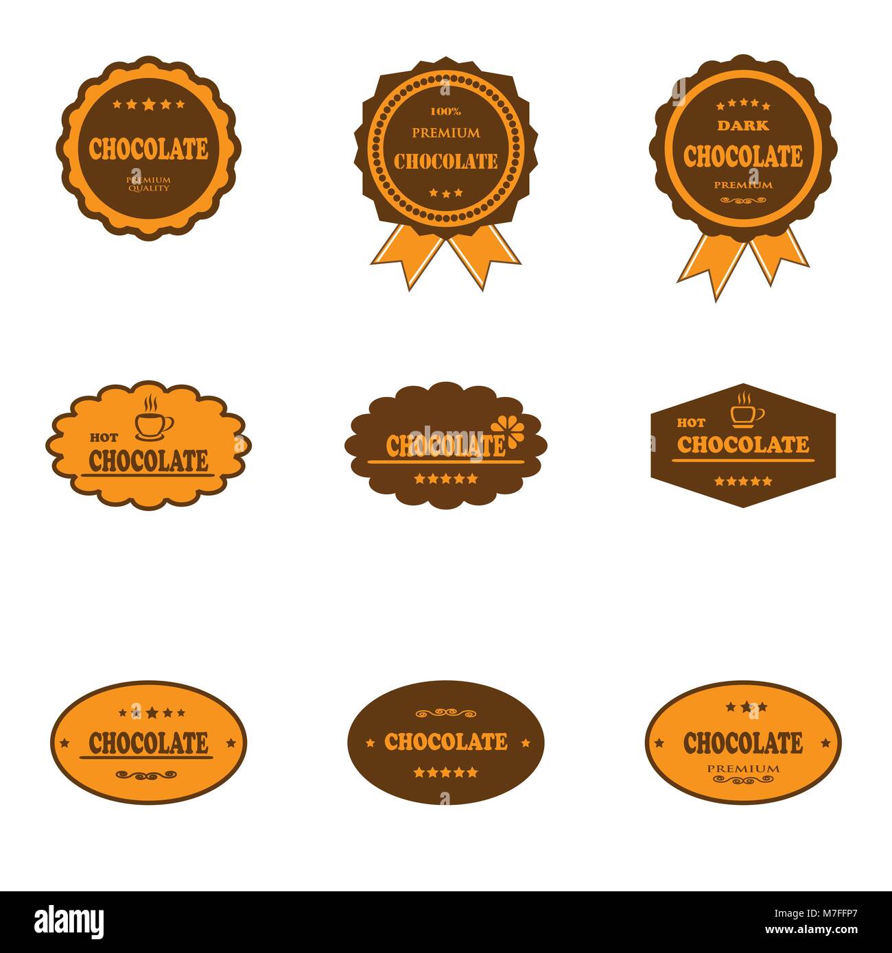 Set of retro chocolate labels Stock Vector Image & Art - Alamy