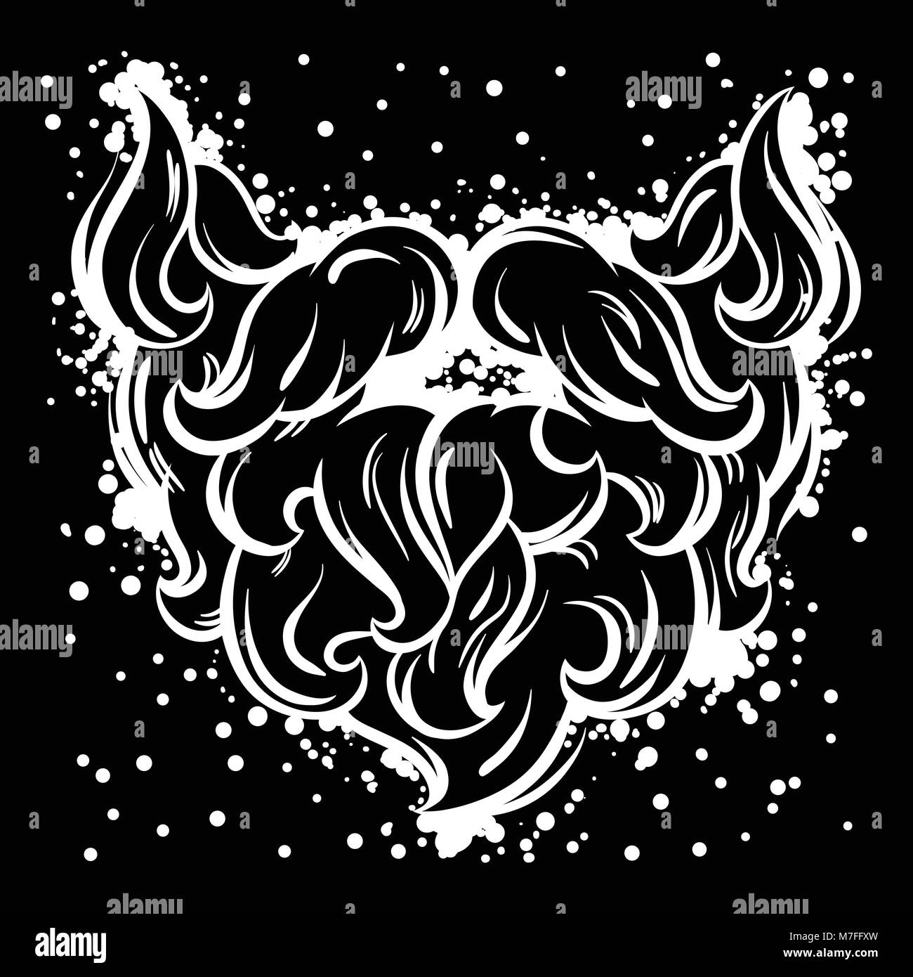 Hipster mustache and beard in line art style Stock Vector Image & Art ...